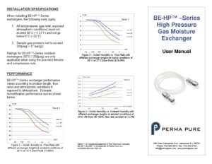 BE-HP Series High Pressure Gas Moisture Exchanger Manual – Perma Pure ...